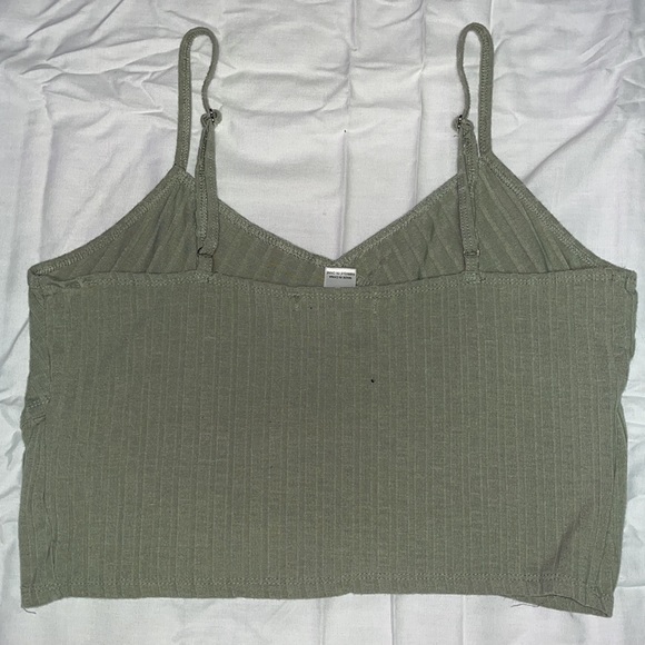 mandee | Tops | Mandee Sage Green Crop Top | Poshmark